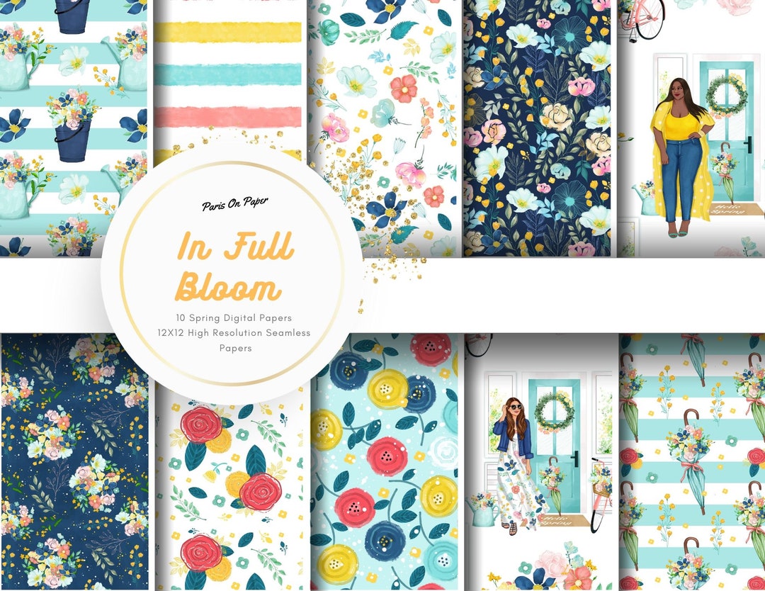 Spring Seamless Digital Paper Set Seamless Paper Pack - Etsy