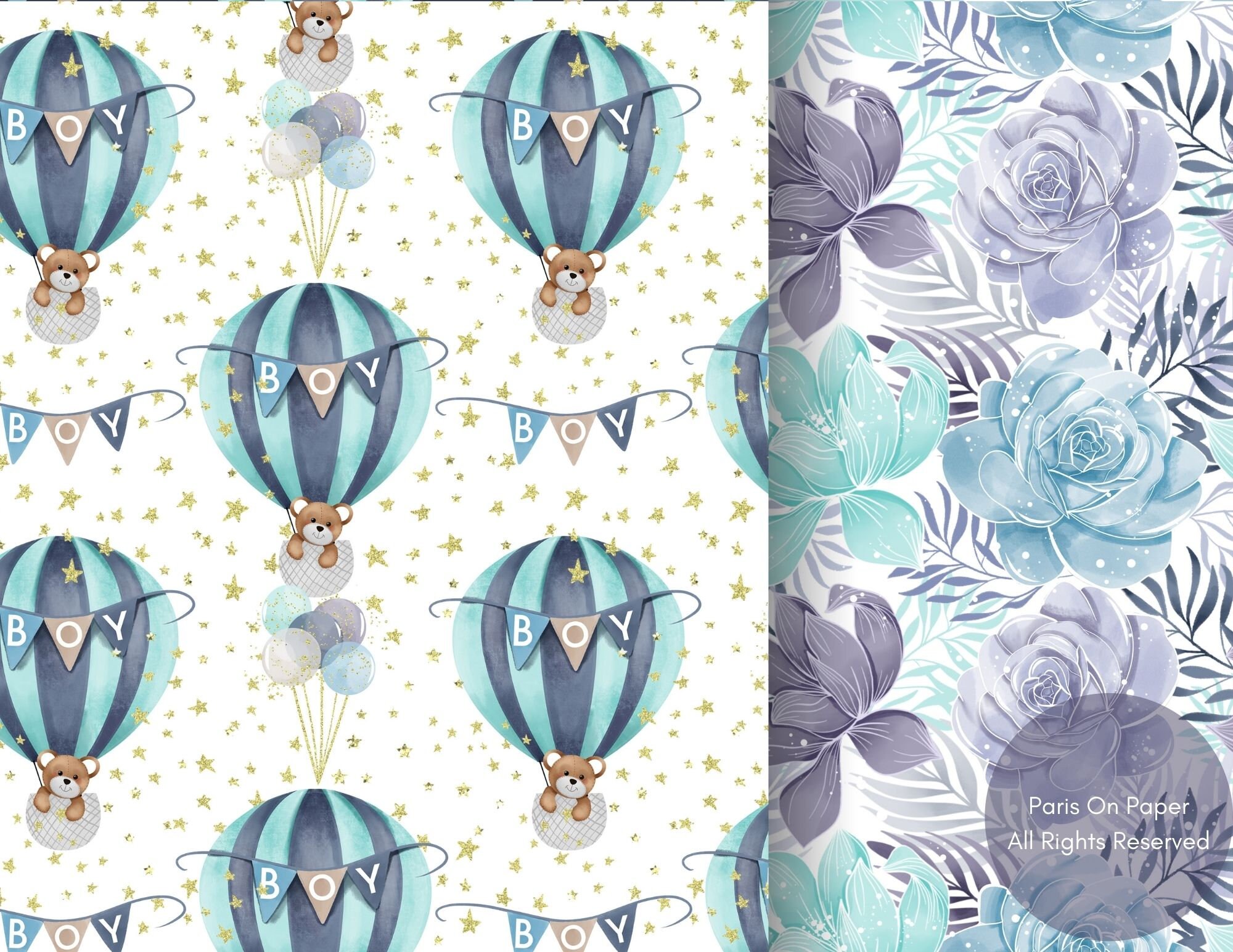 Baby Boy Digital Papers Digital Paper Pack Surface Pattern - Etsy