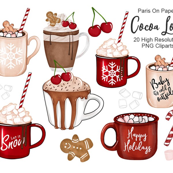 Hot Cocoa Clipart - Etsy