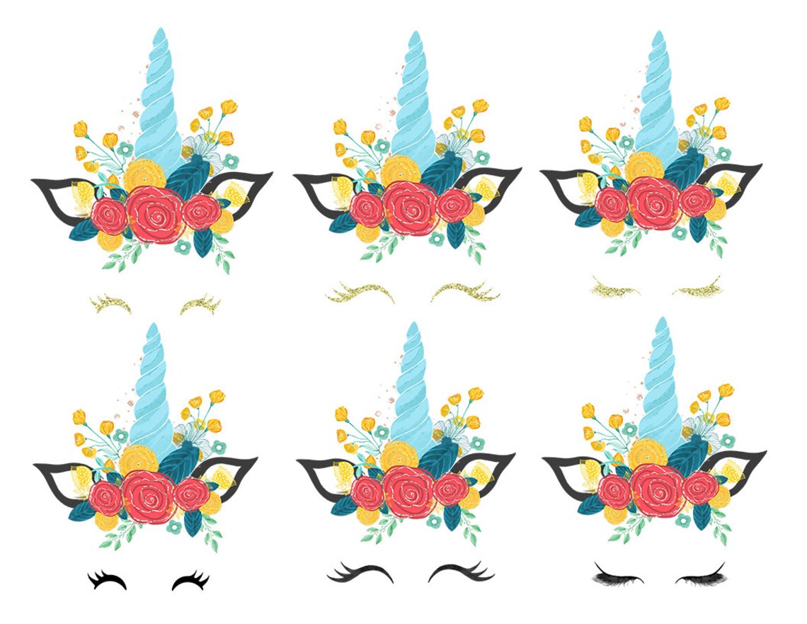 Spring Unicorn Face Clipart Unicorn Head Clipart Spring Clipart Easter ...