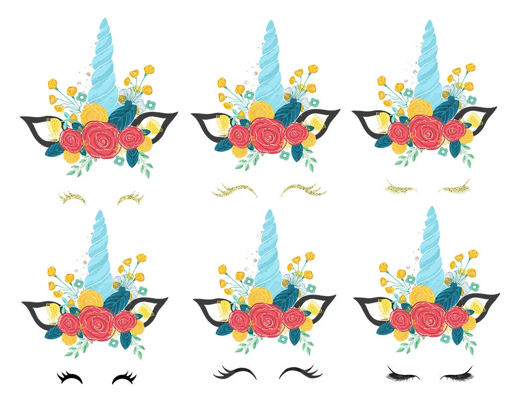 Spring Unicorn Face Clipart Unicorn Head Clipart Spring Clipart Easter ...