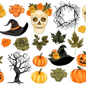 Halloween Girl Clipart | Spooky Clipart | Witch Clipart | Pumpkin ...