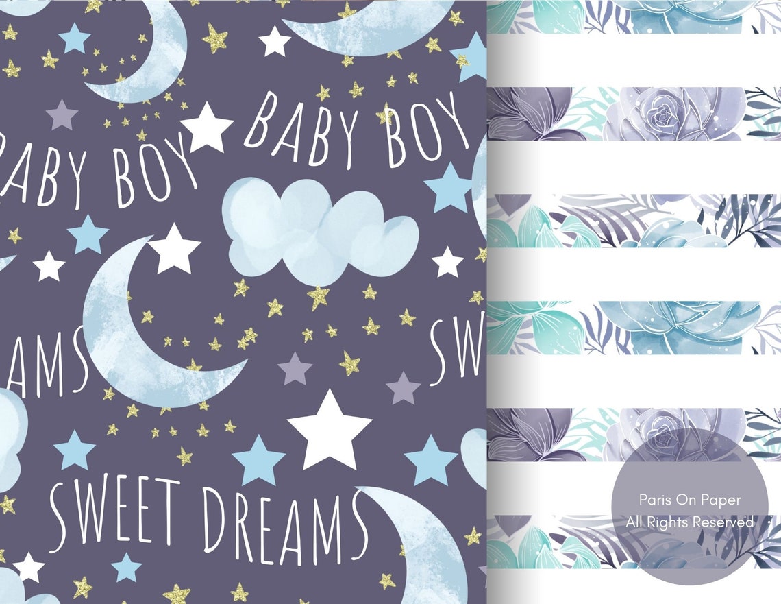 Baby Boy Digital Papers Digital Paper Pack Surface Pattern - Etsy