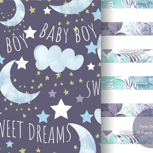 Baby Boy Digital Papers | Digital Paper Pack | Surface Pattern ...