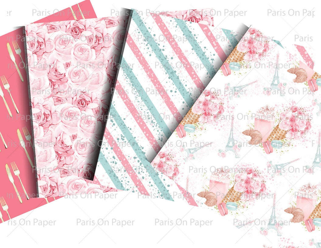 Paris Paper Pack, Digital Paper, Fashion Digital Paper, Scrapbook Paper ...