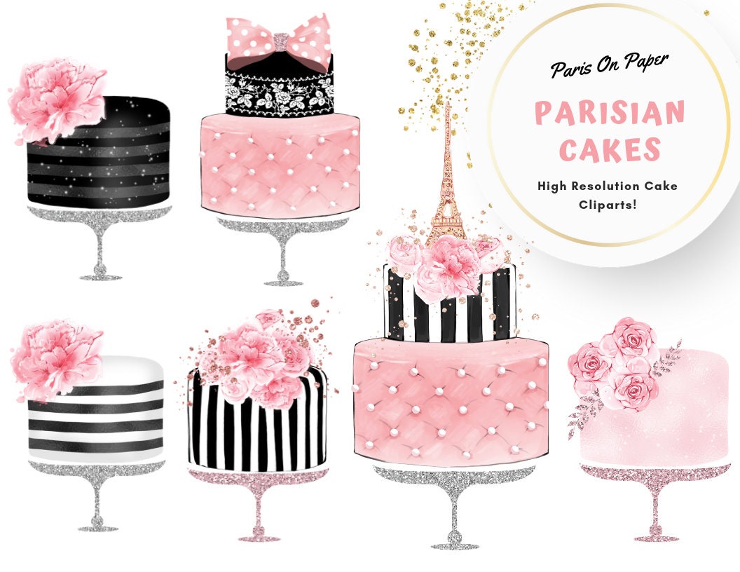 Black And Pink Paris Cake