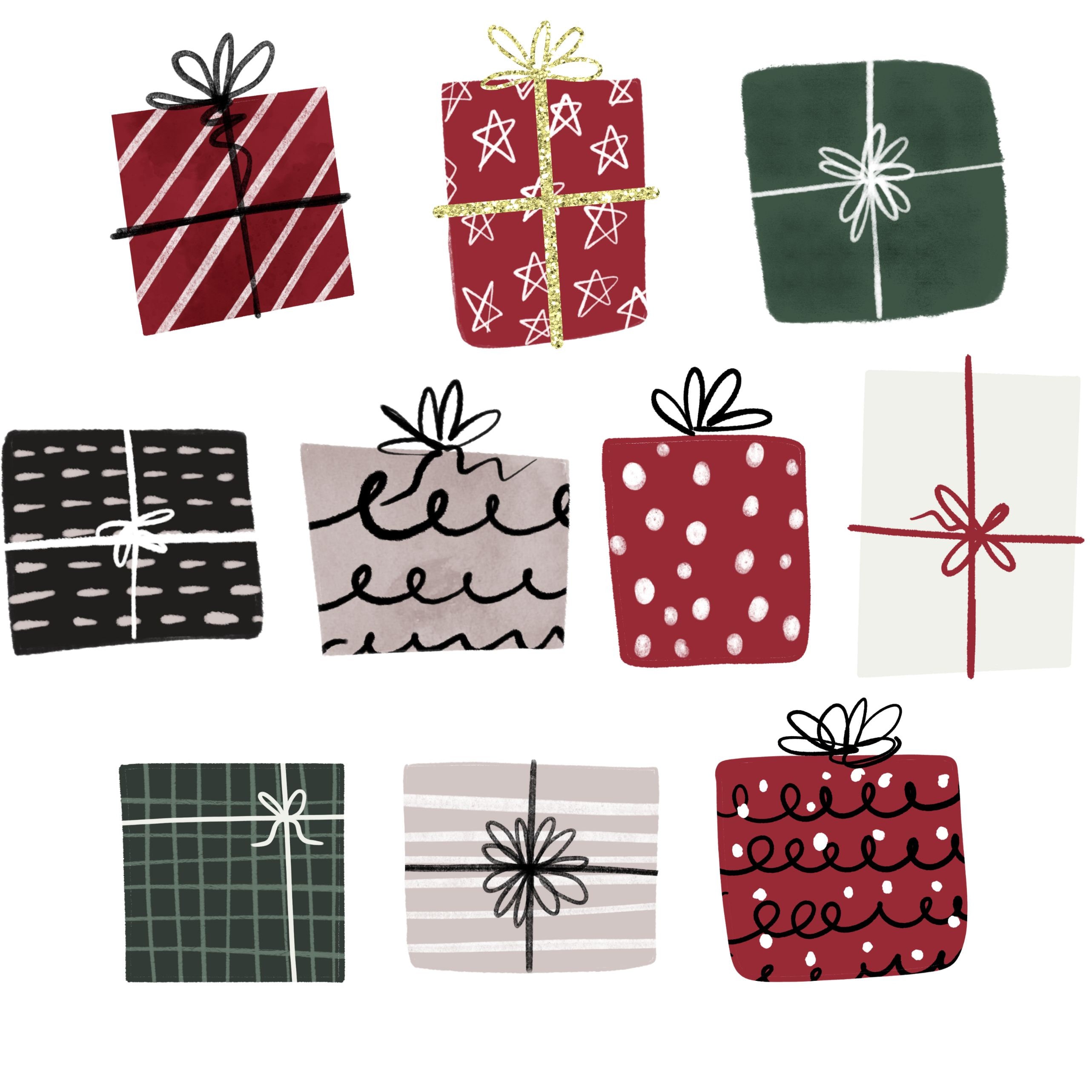 Holiday Presents Clipart Gift Clipart Christmas Gifts - Etsy