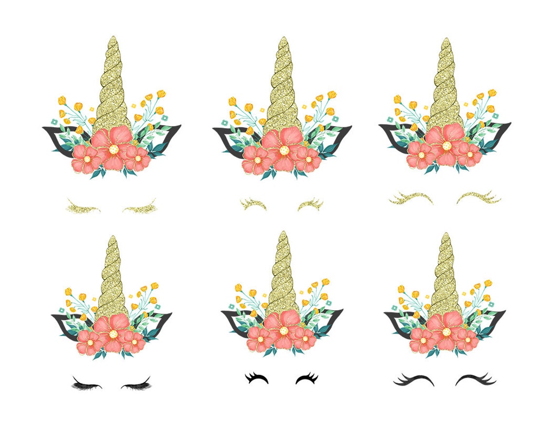 Spring Unicorn Face Clipart Unicorn Head Clipart Spring Clipart Easter ...