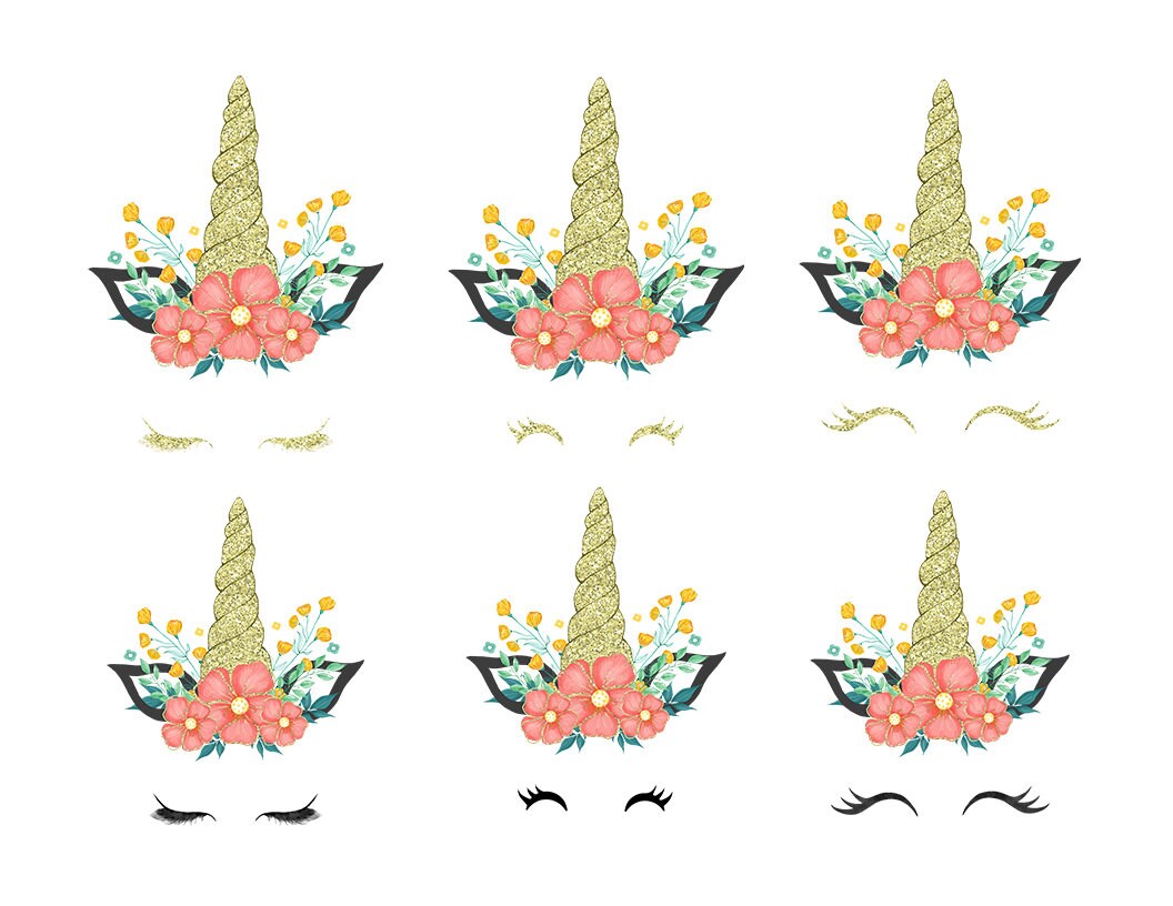 Spring Unicorn Face Clipart Unicorn Head Clipart Spring Clipart Easter ...