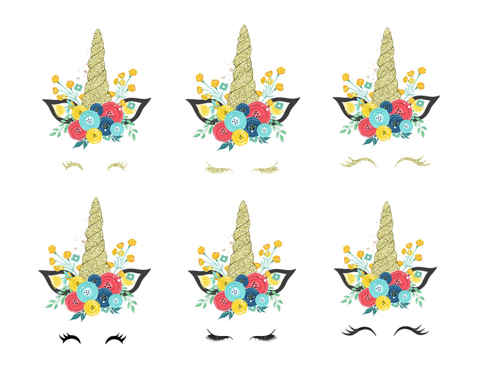 Spring Unicorn Face Clipart Unicorn Head Clipart Spring Clipart Easter ...