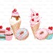 Delicious Dessert Cliparts Doughnuts and Cupcakes Ice Cream Cone ...