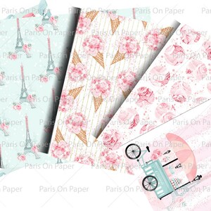 Paris Paper Pack, Digital Paper, Fashion Digital Paper, Scrapbook Paper ...