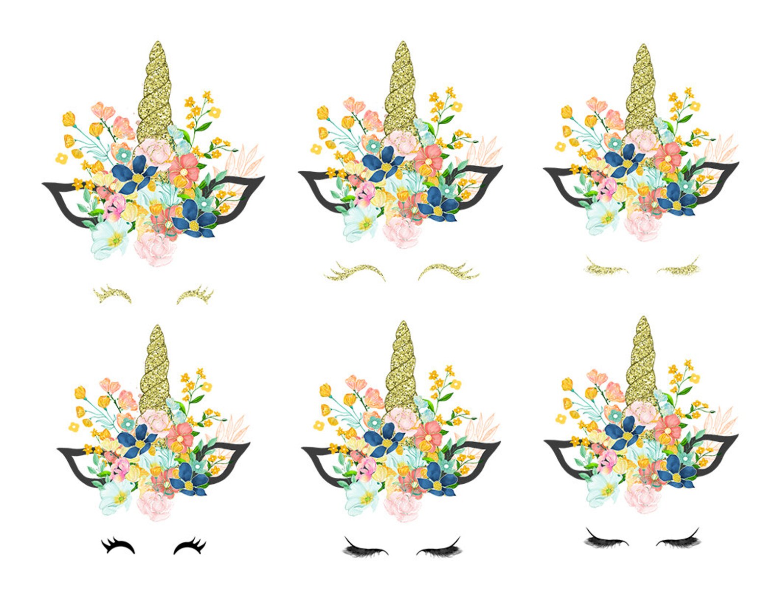 Spring Unicorn Face Clipart Unicorn Head Clipart Spring Clipart Easter ...