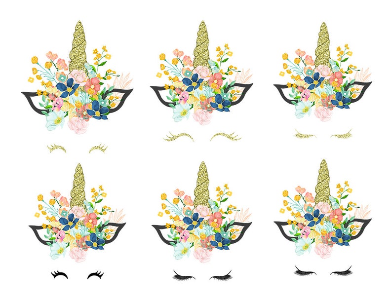 Spring Unicorn Face Clipart Unicorn Head Clipart Spring Clipart Easter ...