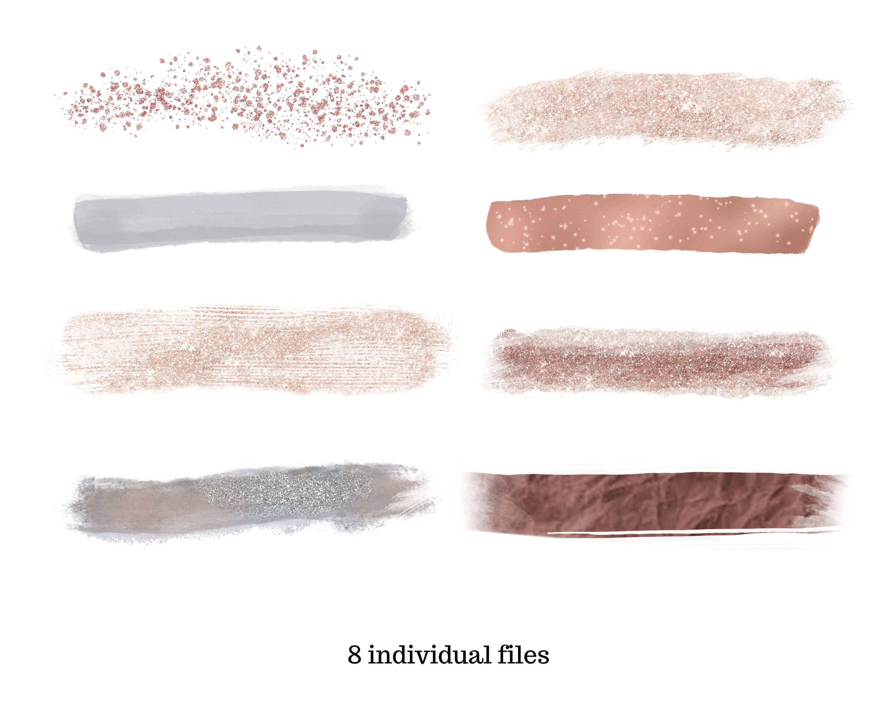 Rose Gold Brush Strokes Clipart Paintstroke PNG Design Elements Blogger ...