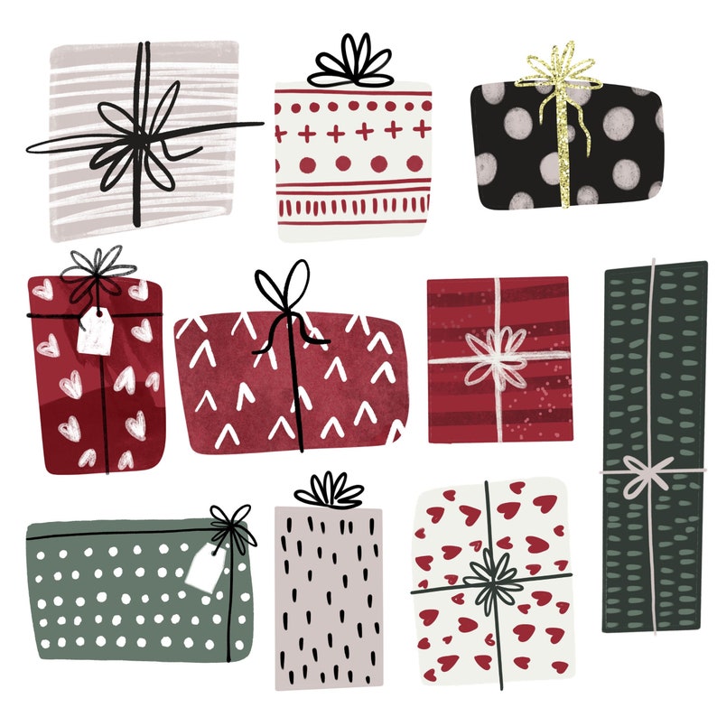 Holiday Presents Clipart Gift Clipart Christmas Gifts - Etsy