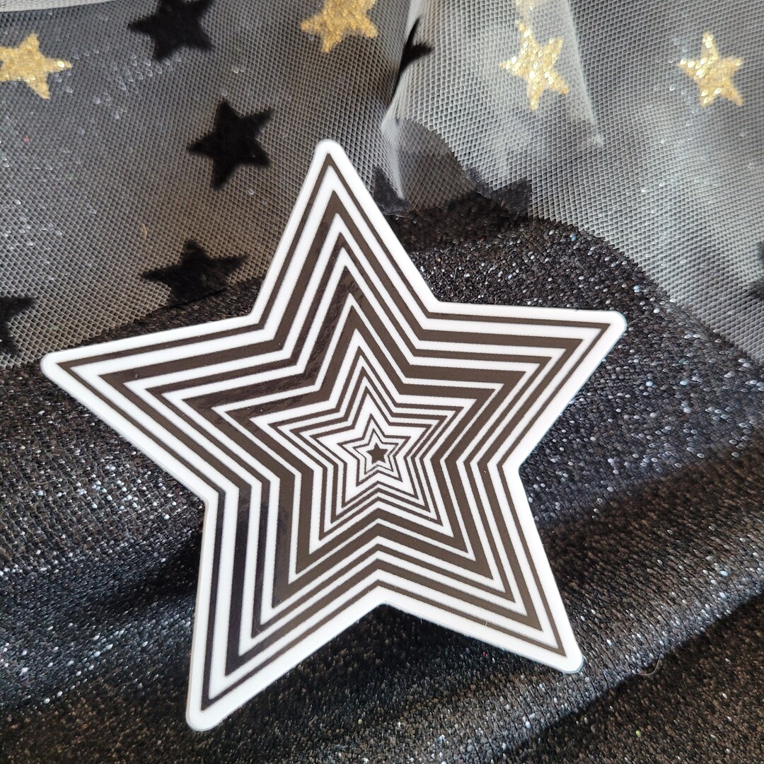 Bwc015-five Pointed Star Black and White 5 Points - Etsy