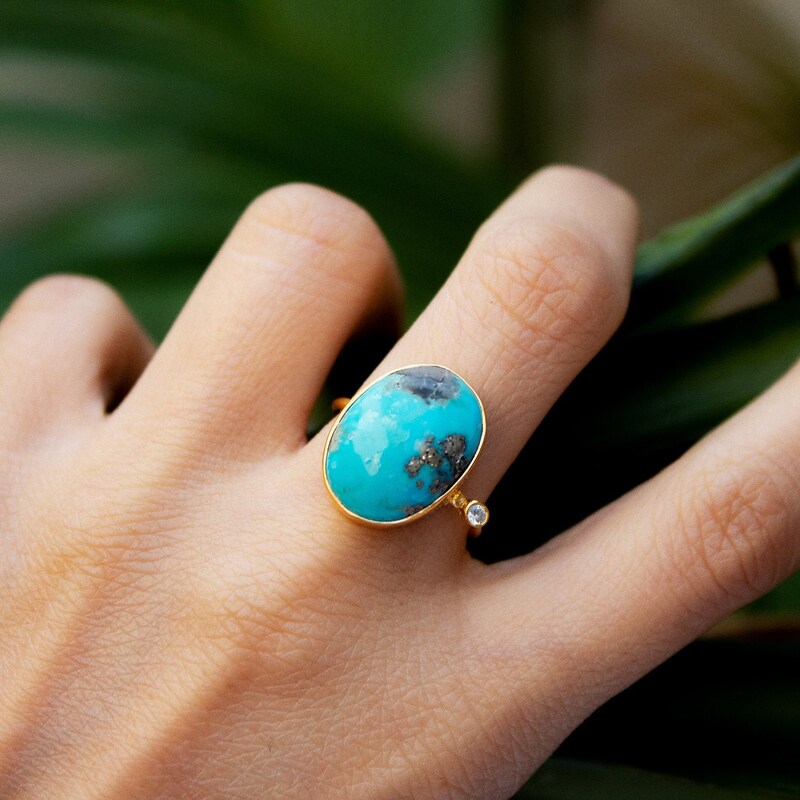 Turquoise Gold Ring - Etsy
