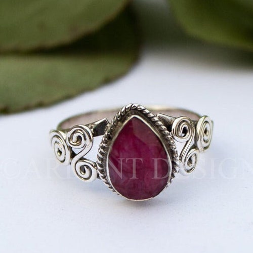 Ruby Ring Sterling Silver Dainty Ring July Birthstone Propose | Etsy