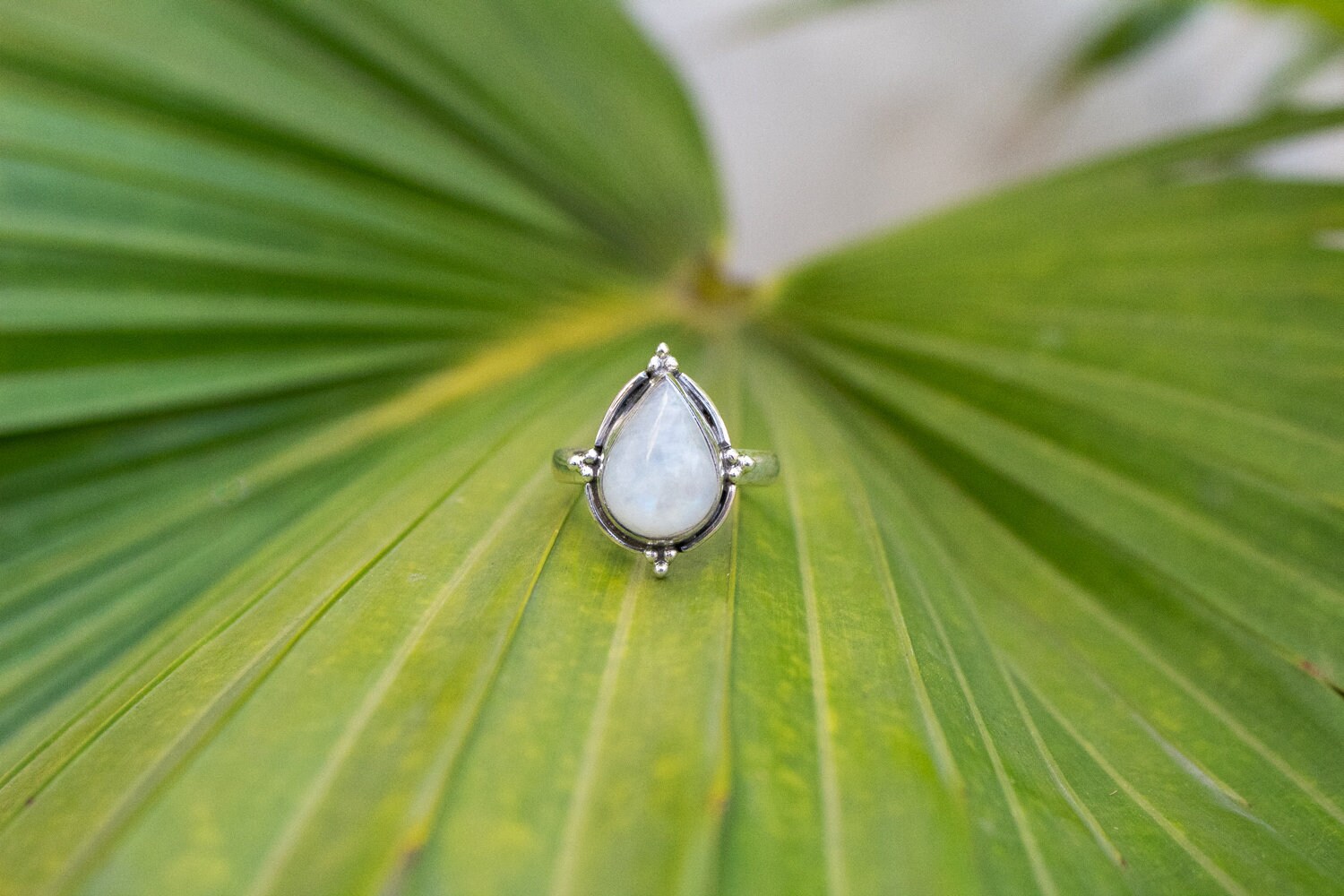 Moonstone Ring Natural Moonstone Gemstone Pear Shape Sterling | Etsy
