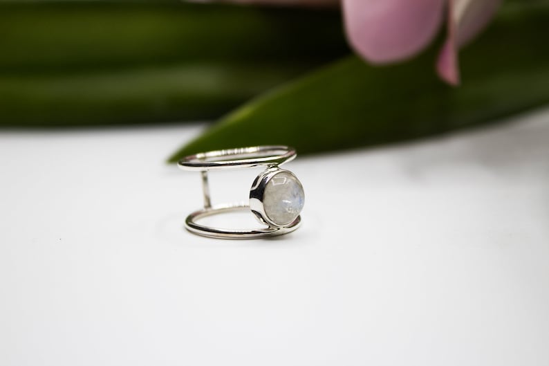 Genuine Moonstone Ring Moonstone Silver Ring Moonstone Ring - Etsy