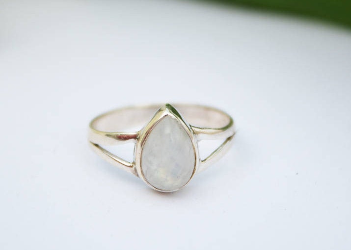 Moonstone Ring Sterling Silver Ring Natural Moonstone | Etsy
