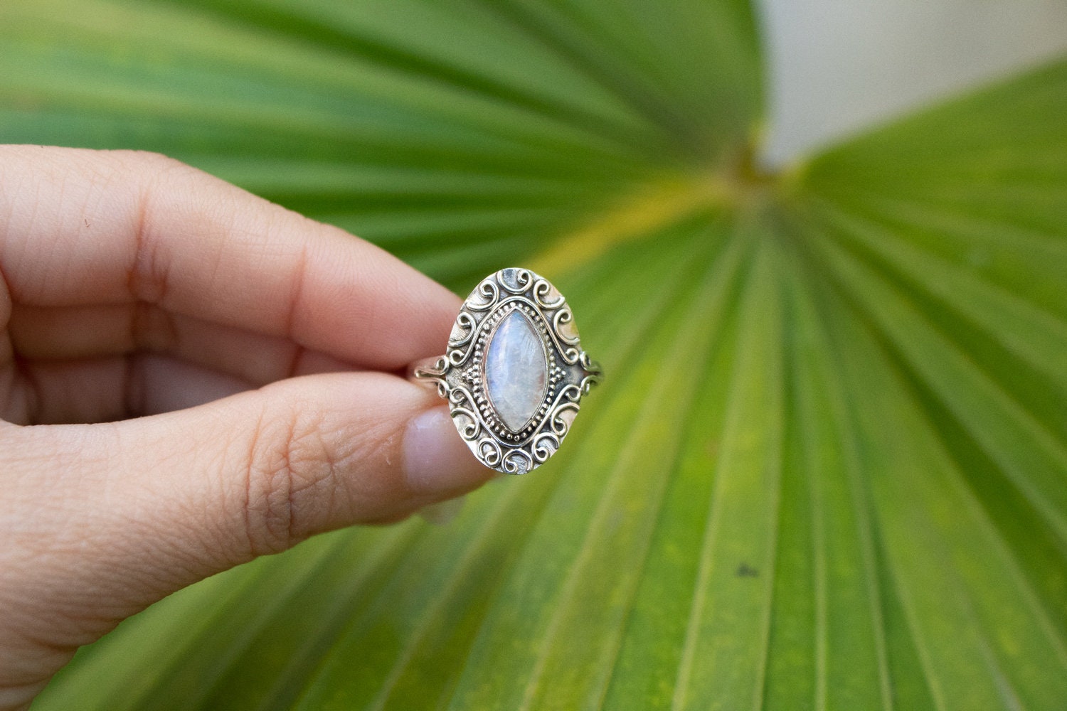 Moonstone Ring 925 Sterling Silver Ring Natural Moonstone - Etsy