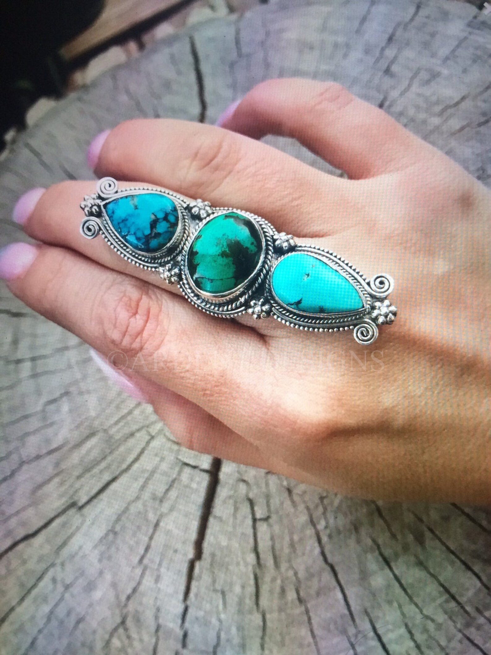Turquoise Ring Turquoise Ring Sterling Silver Natural - Etsy