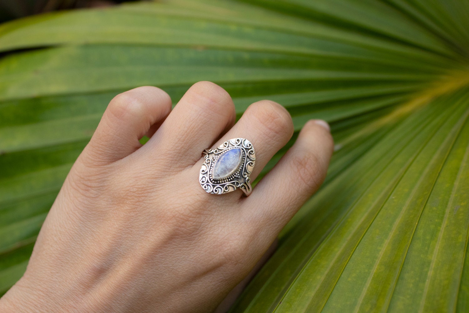 Moonstone Ring 925 Sterling Silver Ring Natural Moonstone - Etsy
