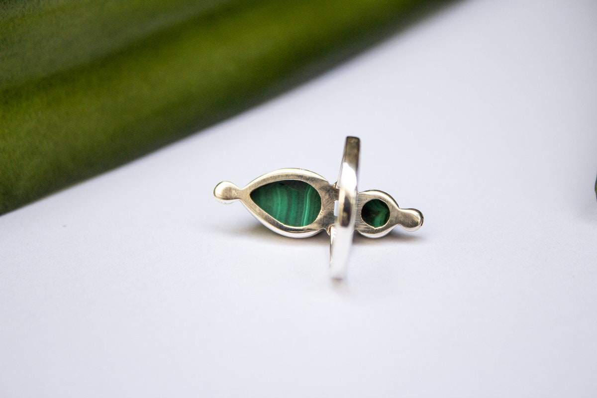 Malachite Ring Malachite Ring 925 Sterling Silver Natural | Etsy