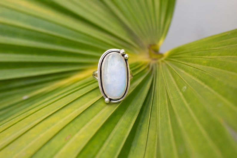 Moonstone Ring Natural Moonstone Gemstone Sterling Silver | Etsy