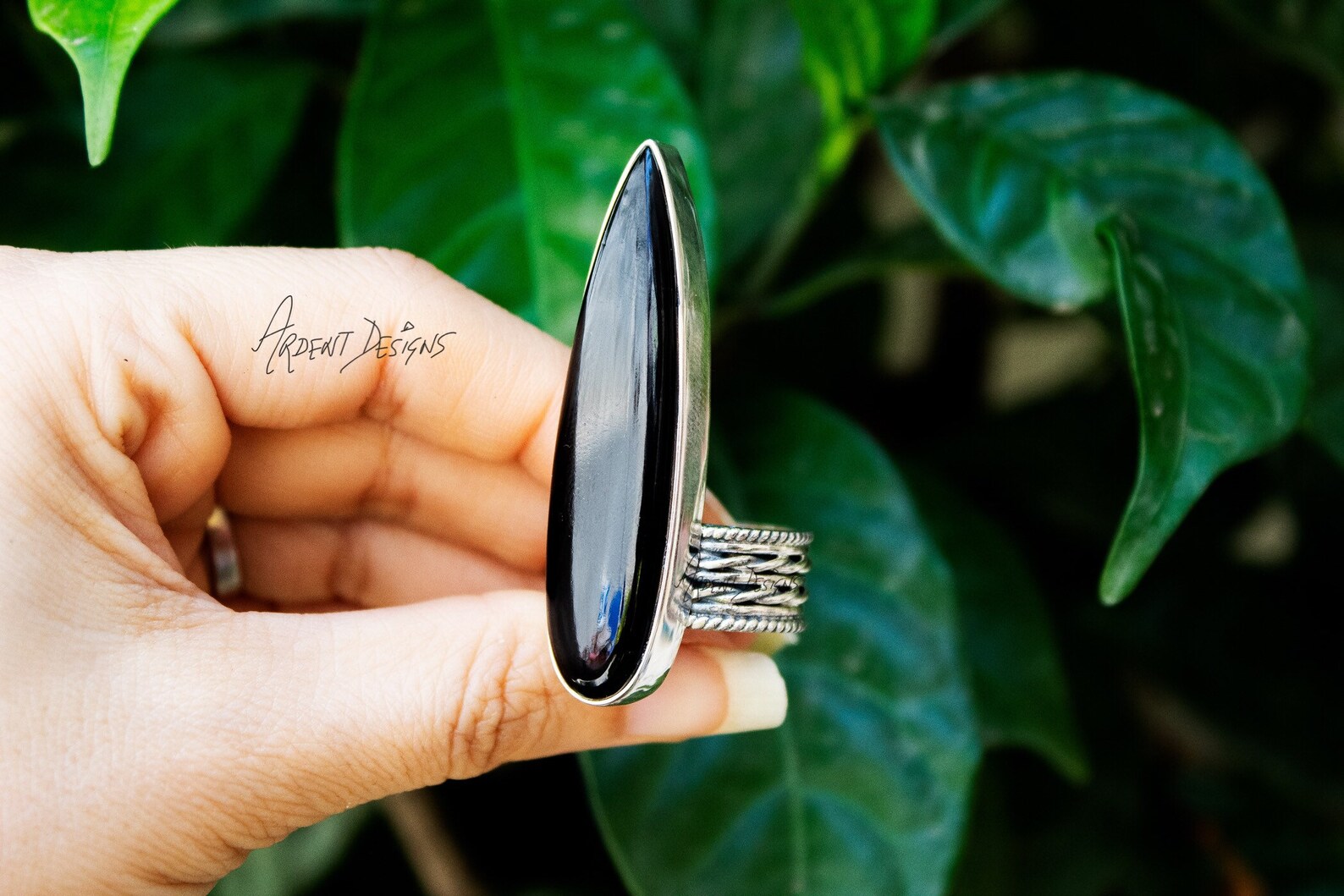 Black Onyx Ring Black Onyx Gemstone Sterling Silver Ring | Etsy