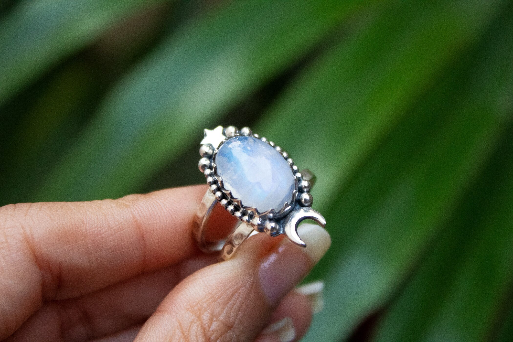Moonstone Ring 925 Sterling Silver Ring Crescent Moon Ring | Etsy