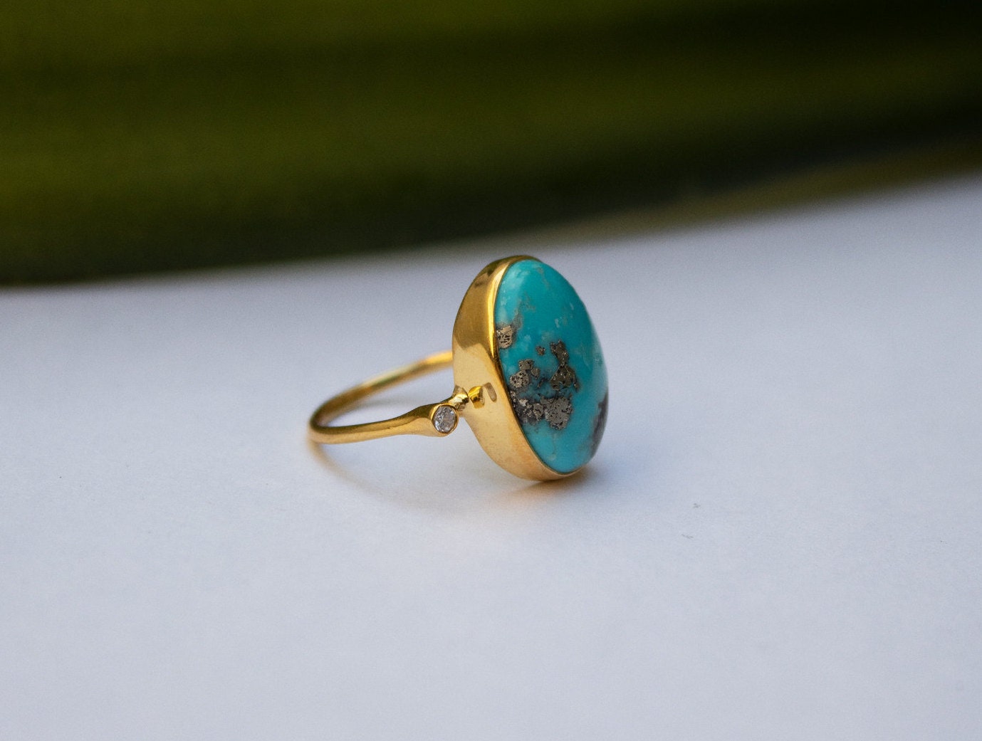 Gold Turquoise Ring 14k Gold Filled Ring Turquoise Jewelry | Etsy