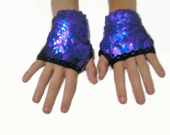 Scale Maille Armor Dragonhide Knitted Gauntlets Ombre Custom - Etsy UK