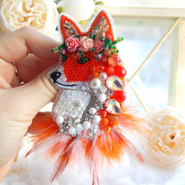 Fox Brooch - Etsy
