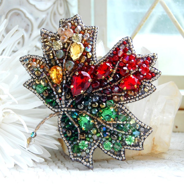 Autumn Leaf Brooch - Etsy