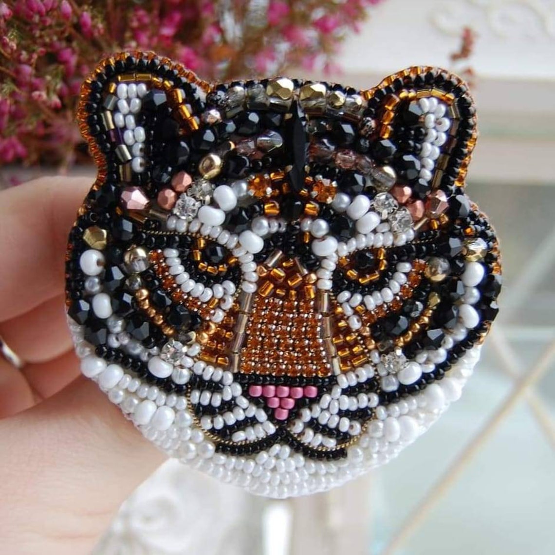 Tiger Brooch Beaded Tiger Tiger Pendant Tiger Jewelry - Etsy