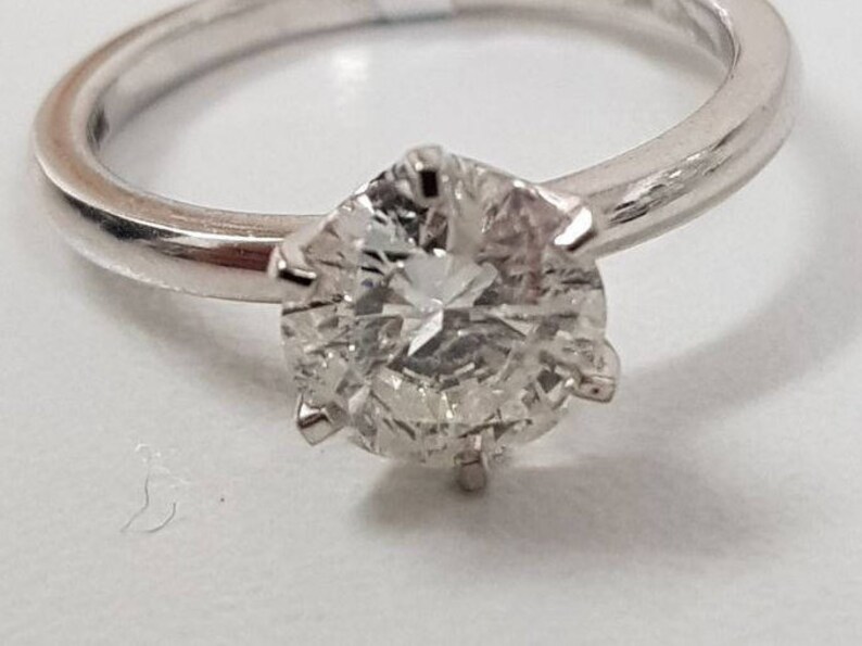 White Gold Minimalist Diamond Engagement Ring - Etsy White Gold Minimalist Diamond Engagement Ring - Etsy