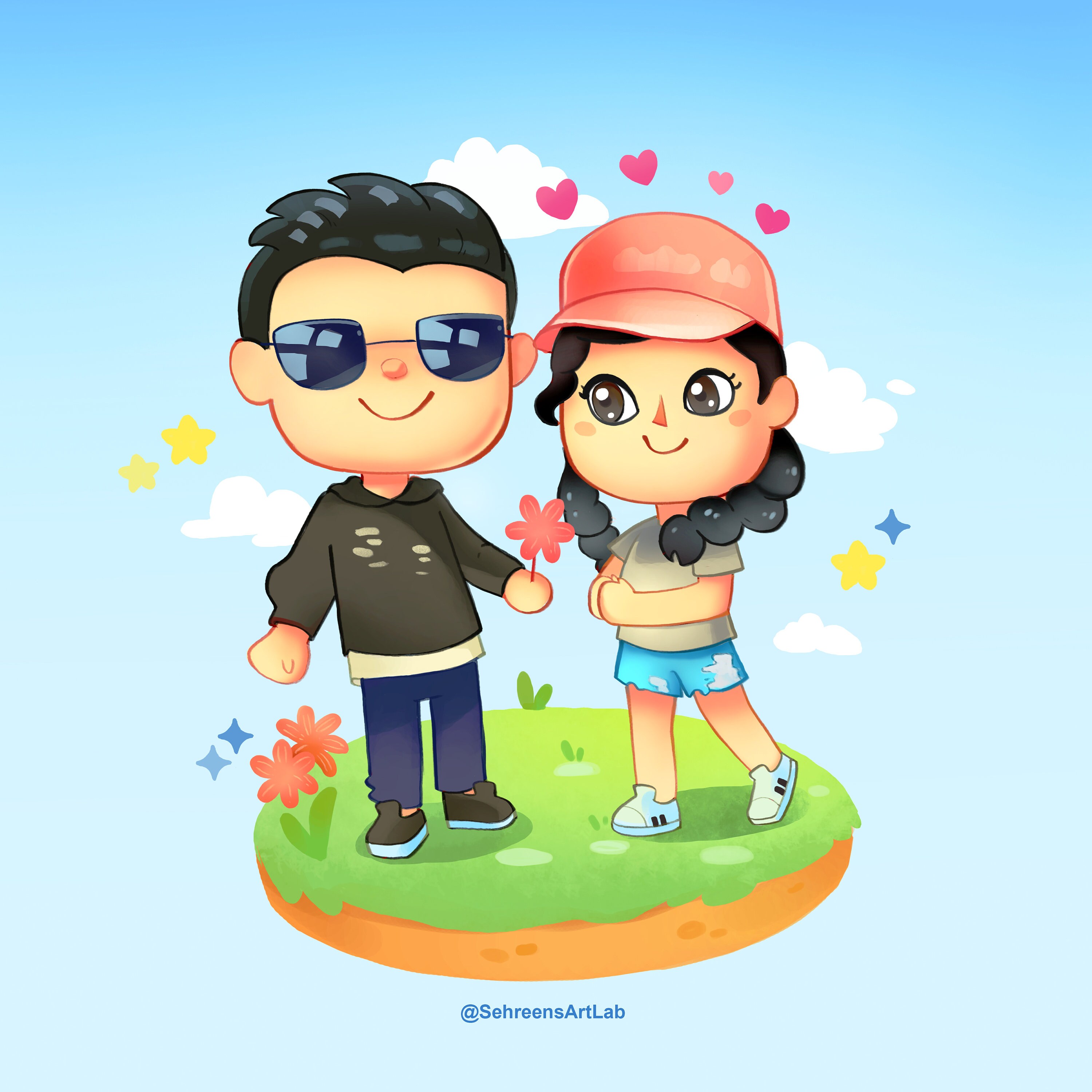 Buy Animal Crossing Custom Couple Art-anniversary Gift-custom Online in ...