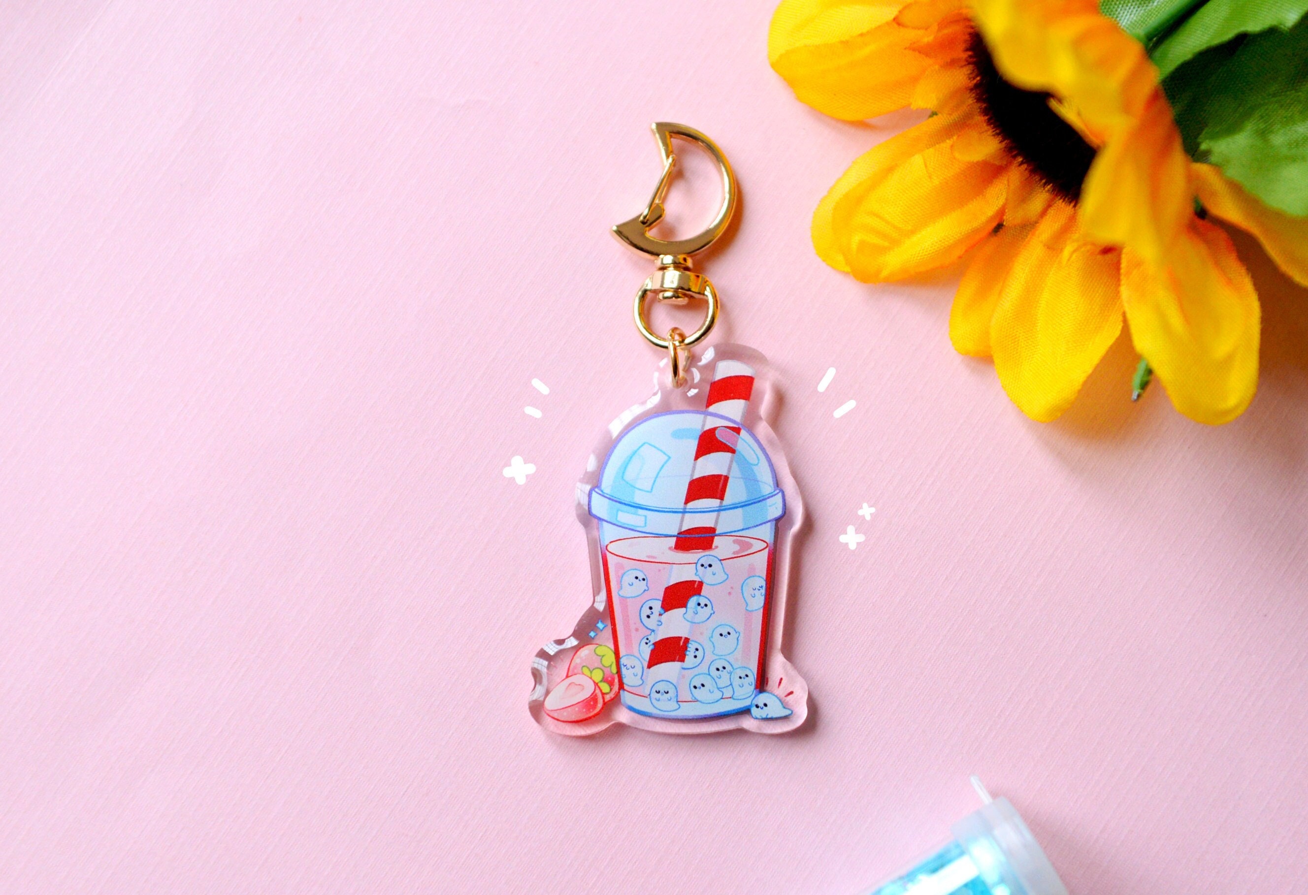 Bubble Tea Keychain Boba Tea Cute Keychains Cute Charm - Etsy