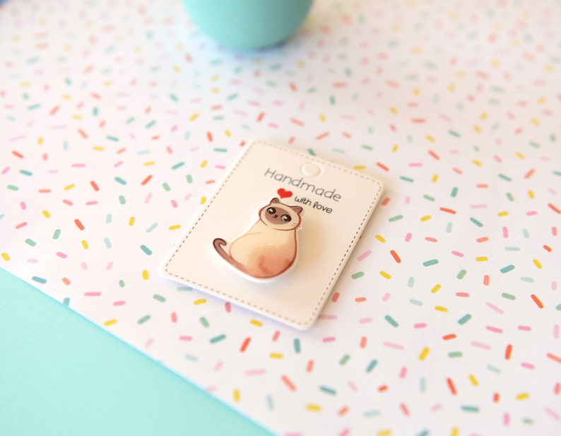 Siamese Cat Pin- Enamel Pins- Cute Pins- Cat Pins- Kawaii Pins- Pins ...