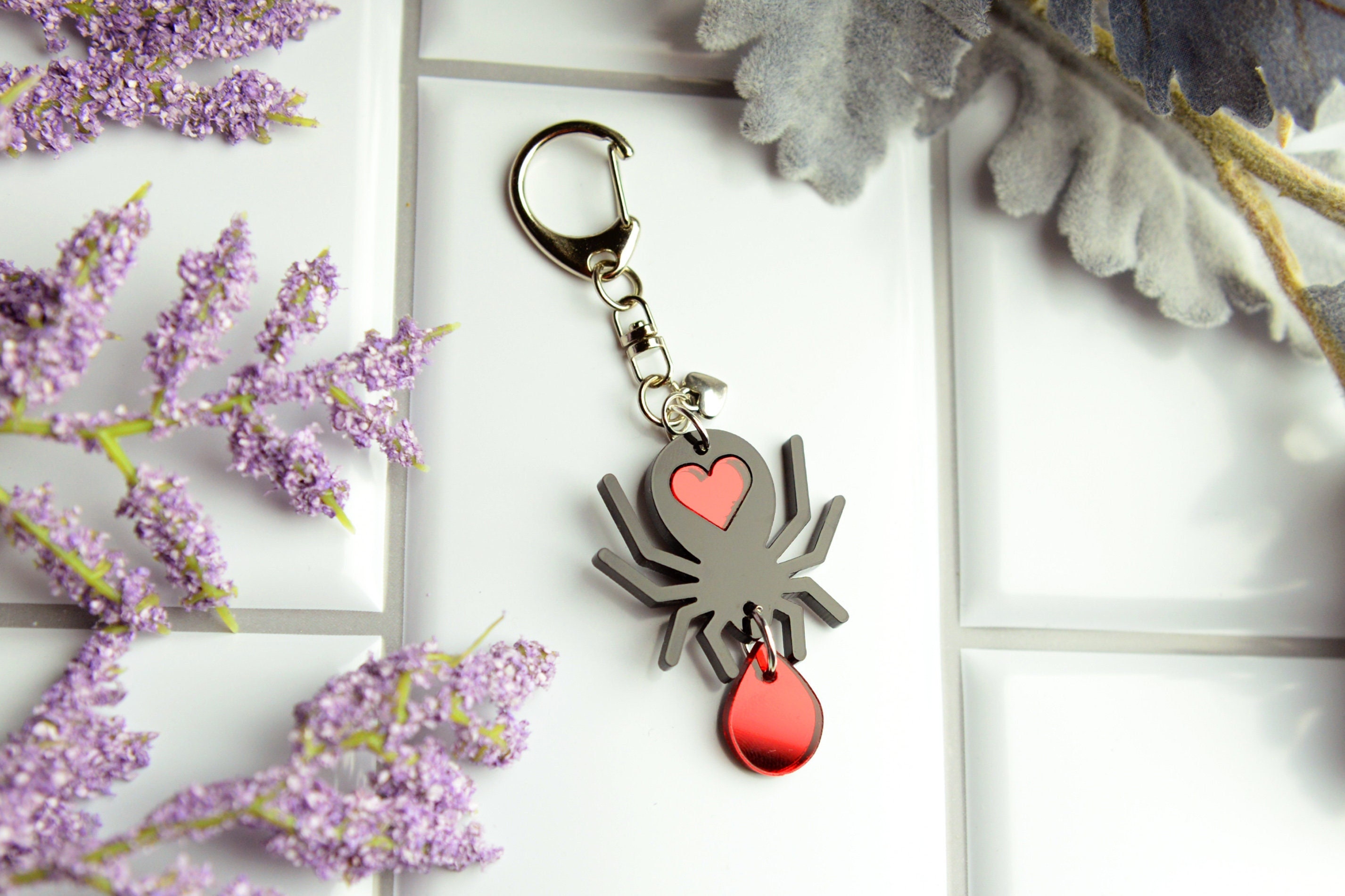 Halloween Decor Keychain- Spider Witch Blood Keychains- Occult Jewelry ...
