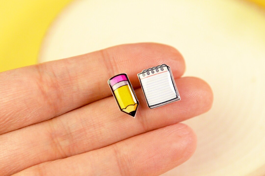 Teachers Pencil and Notepad Earrings- Teachers Jewelry - Journal to Do ...