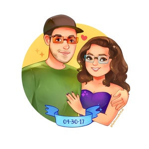 Custom Couple Portrait Custom Portrait Art Personalised | Etsy