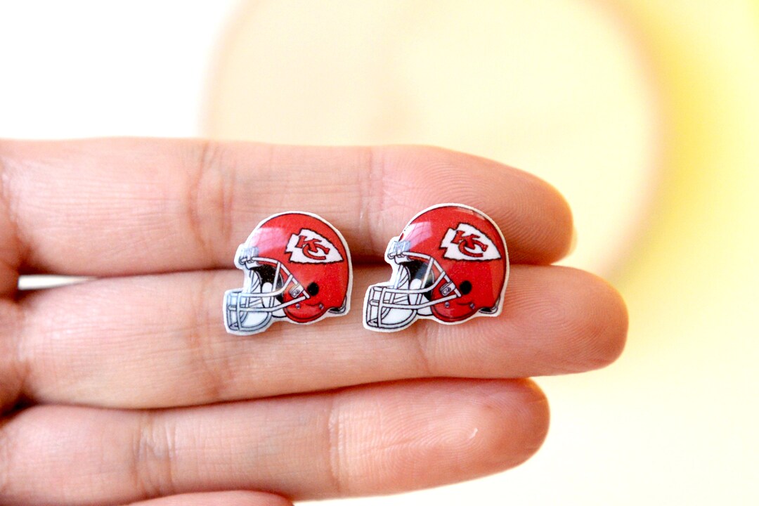 Kansas City Football Helmet Themed Earrings Kansas City Studs Red and ...