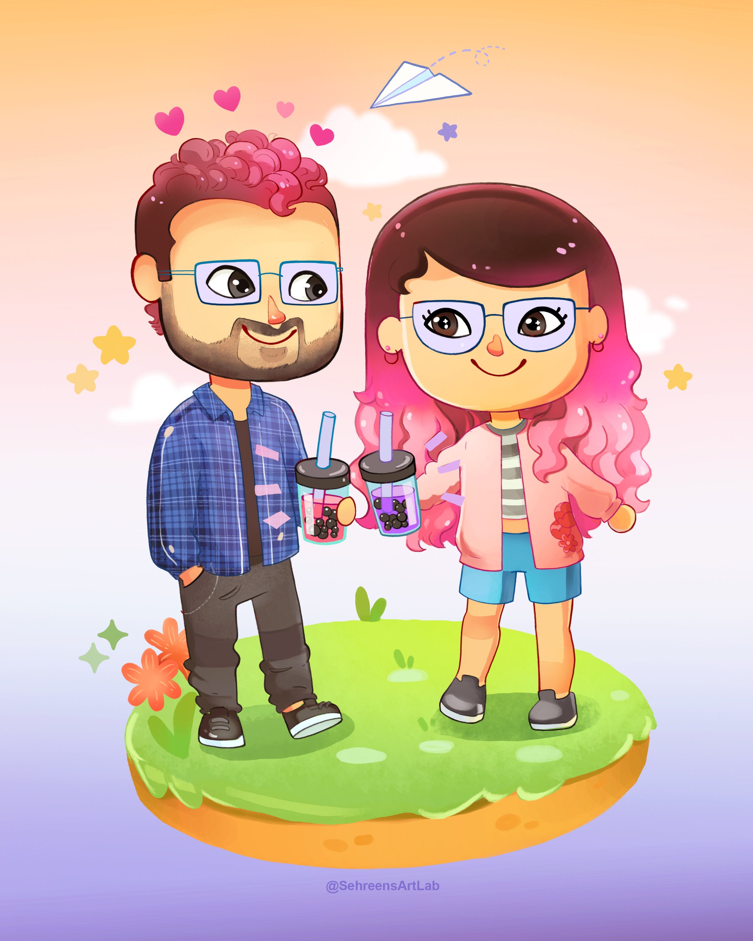 Buy Animal Crossing Custom Couple Art-anniversary Gift-custom Online in ...