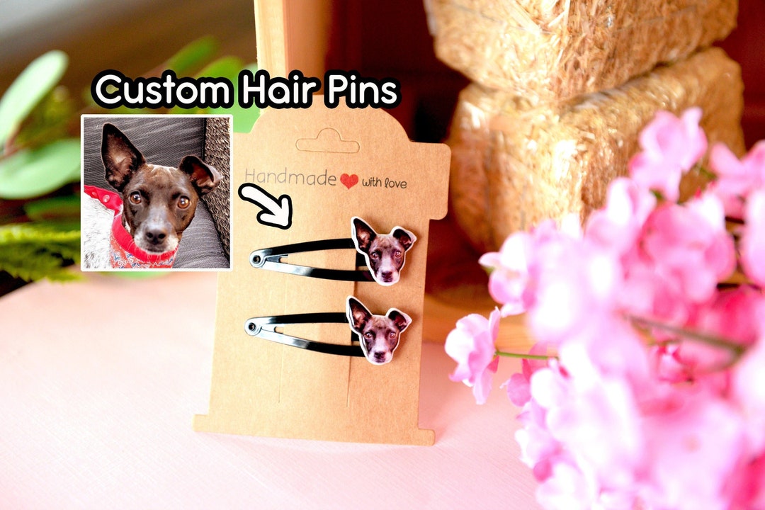 Custom Pet Portrait Hair Clips – Personalized Dog or Cat Mom Gift - Etsy