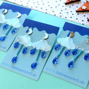 Cloud and Rain Beads Acrylic Earrings-earrings Dangle-cute Earrings ...