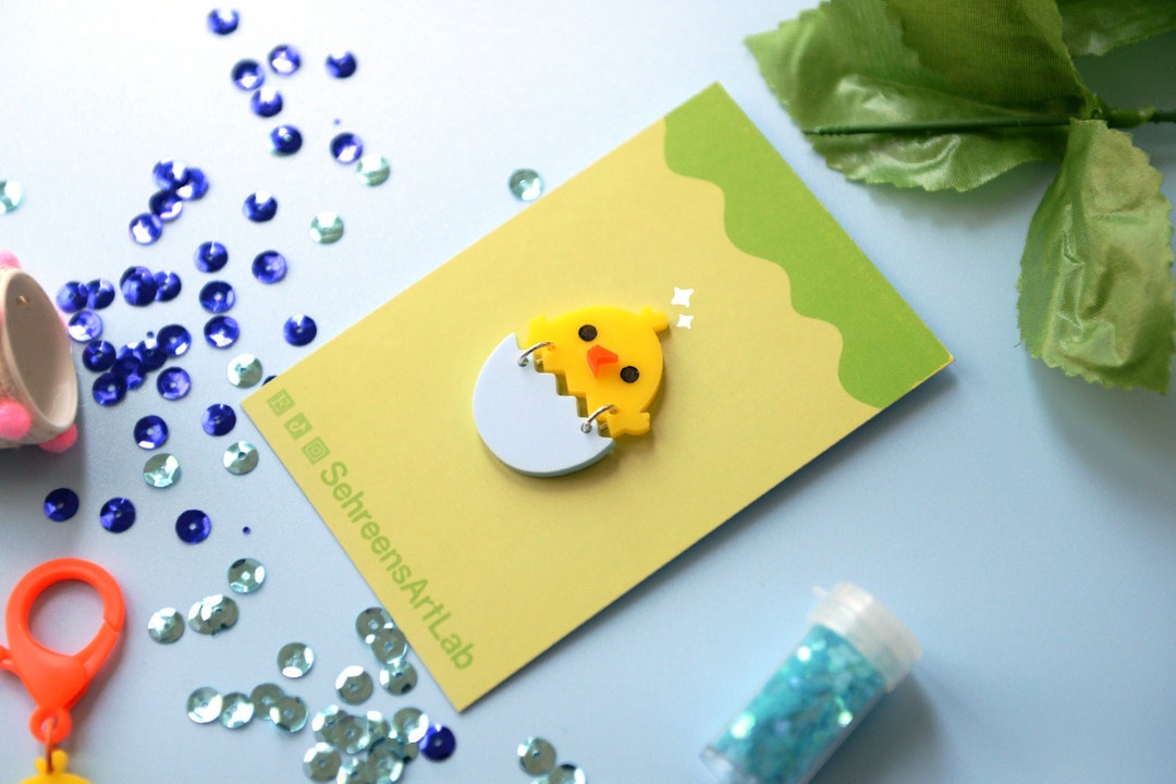 Hatching Chick Pin-acrylic Pin-cute Chick Pin-egg Pins-enamel Pin ...